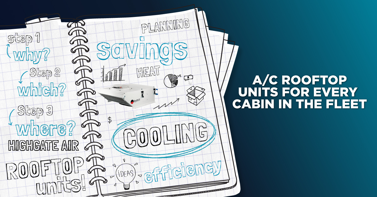 A/C rooftop units for every cab in the fleet.